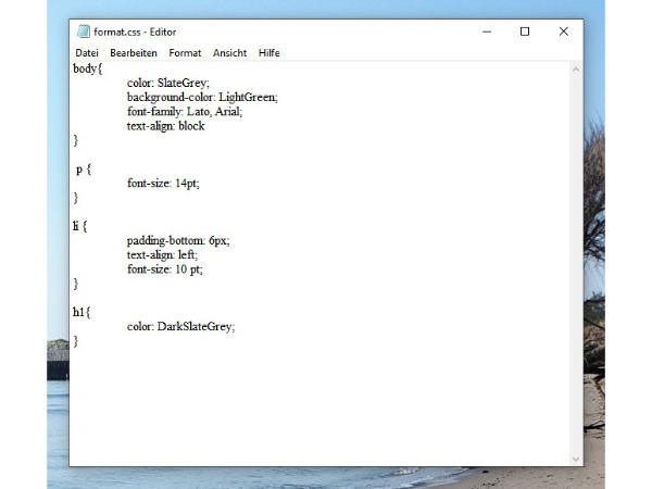 HTML (CSS einbinden)